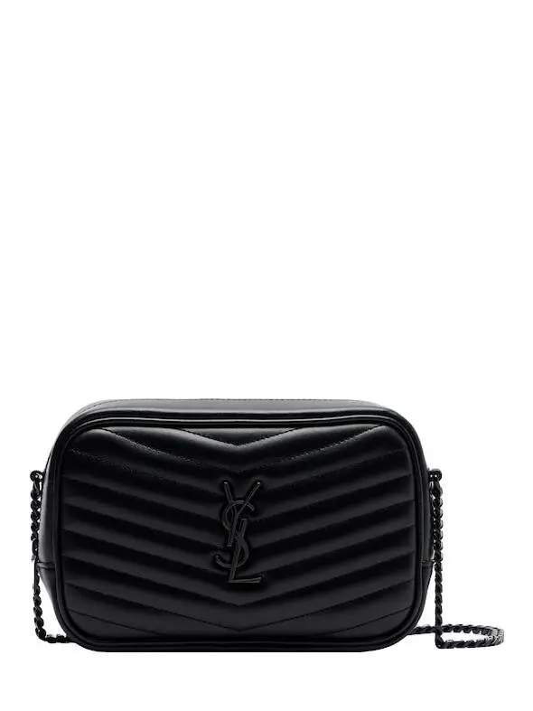 Saint Laurent Lou Mini Leather Shoulder Bag - Black