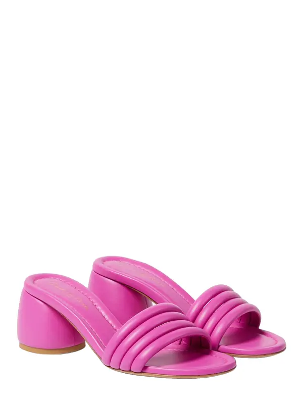 GIANVITO ROSSI Malou Leather Mules - Pink