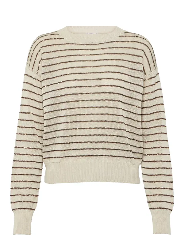 Brunello Cucinelli Striped Cotton Sweater - Multicoloured