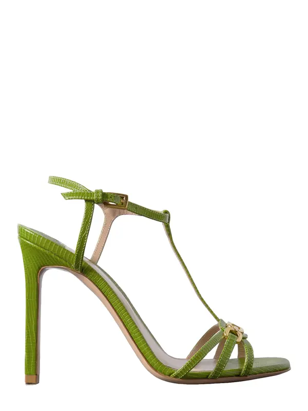 TOM FORD Whitney Embellished Lizard-effect Leather Sandals - Green