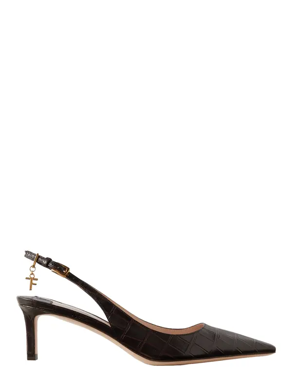 TOM FORD Angelina Logo-embellished Pumps - Brown