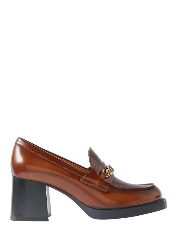 TOD'S Gomma Leather Platform Loafers - Brown