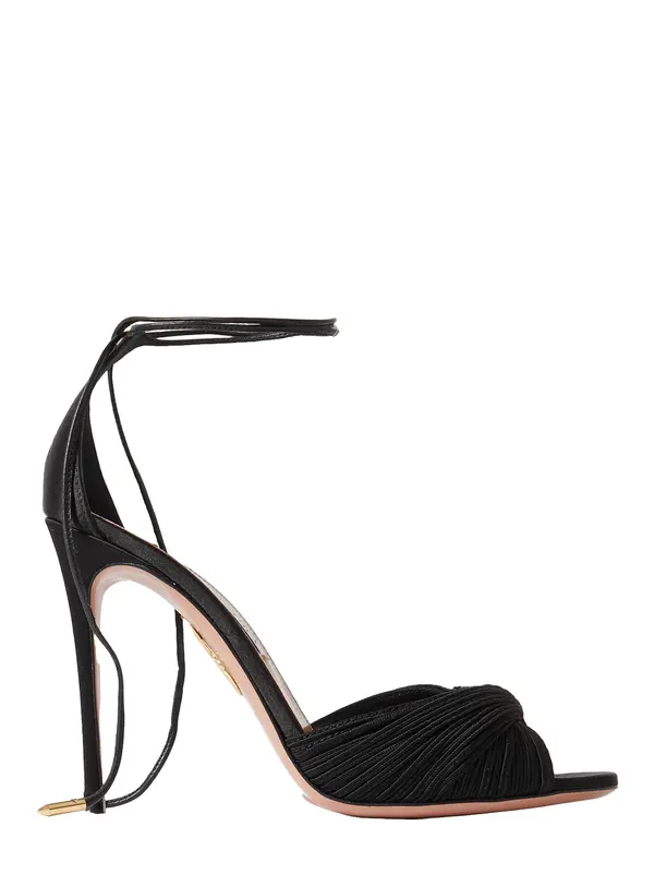 AQUAZZURA Bellini Beauty 105 Twisted Satin Sandals - Black