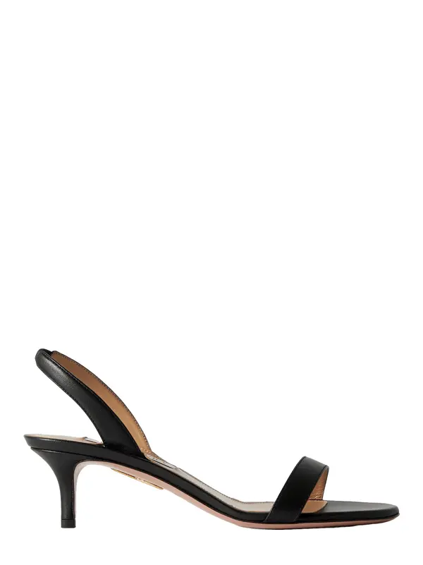 AQUAZZURA So Nude 50 Leather Slingback Sandals - Black