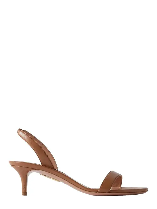 AQUAZZURA So Nude 50 Leather Slingback Sandals - Brown
