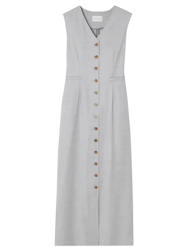 Loulou De Saison Idika Wool Midi Dress - Gray
