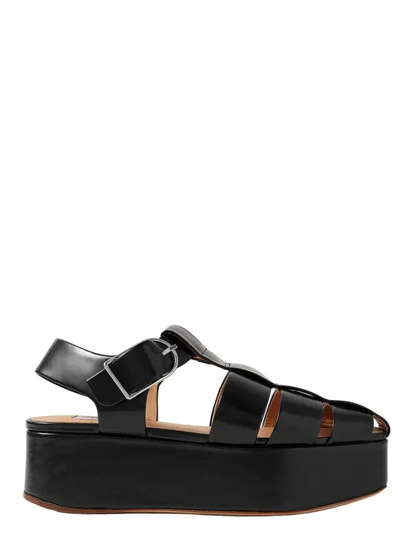 Gabriela Hearst Mila Leather Platform Sandals - Black