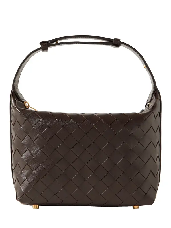 Bottega Veneta Mini Wallace Intrecciato Leather Shoulder Bag - Brown