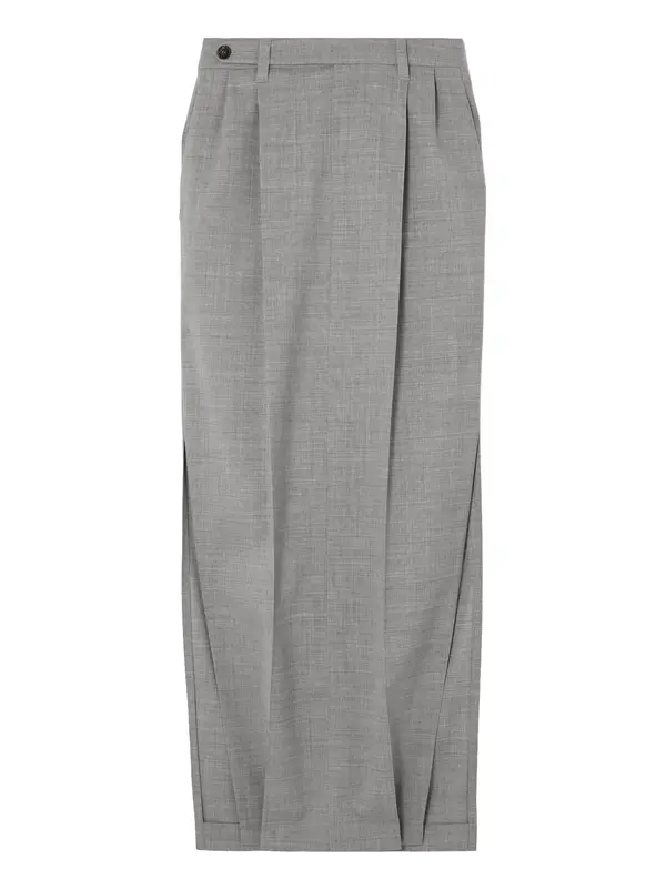 Brunello Cucinelli Pleated Maxi Skirt - Gray