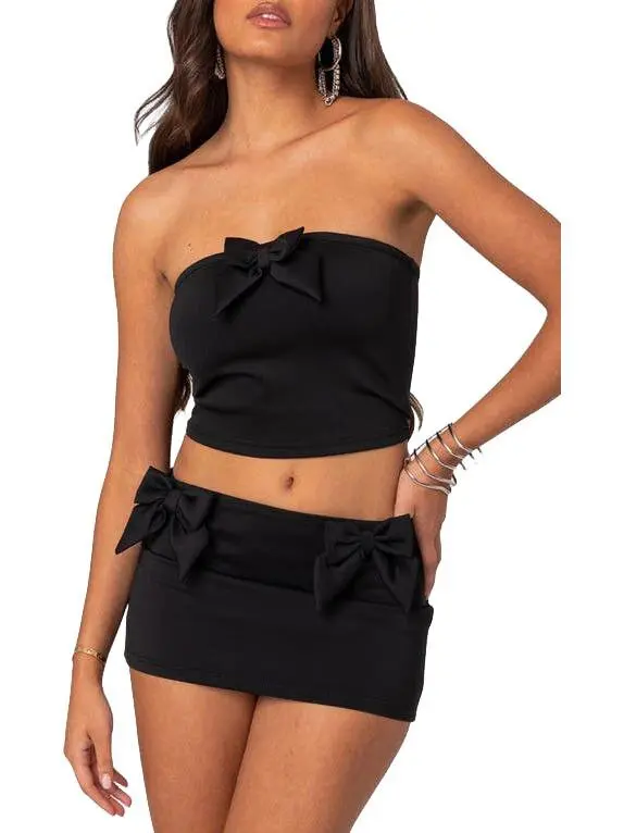 EDIKTED Gabriella Bow Tube Top - Black