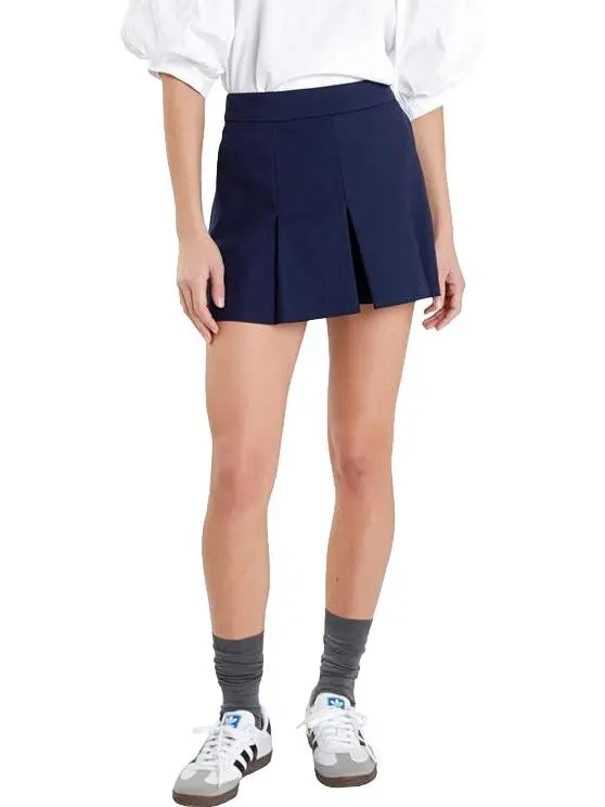 English Factory Pleated Skort - Navy