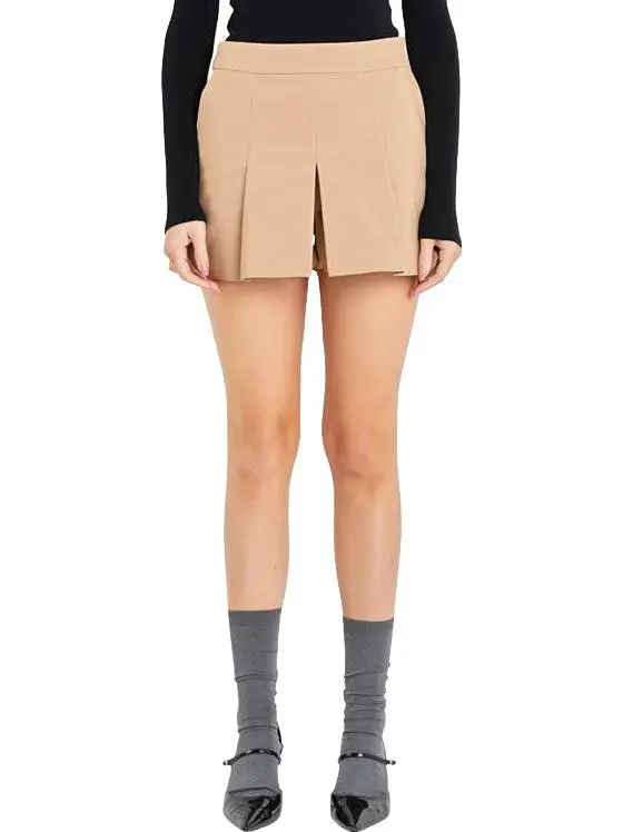 English Factory Pleated Skort - Taupe