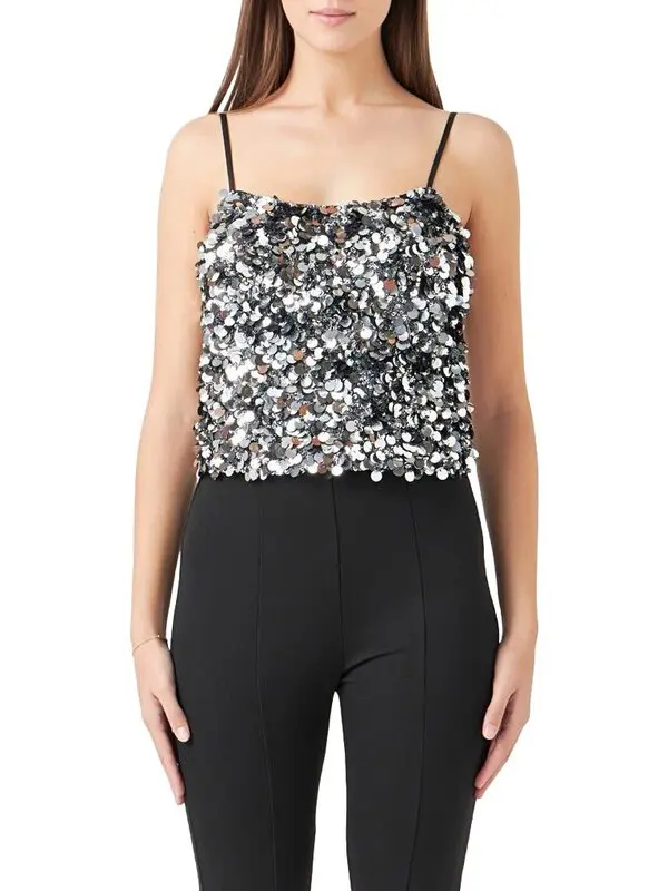 Endless Rose Sequin Camisole - Silver