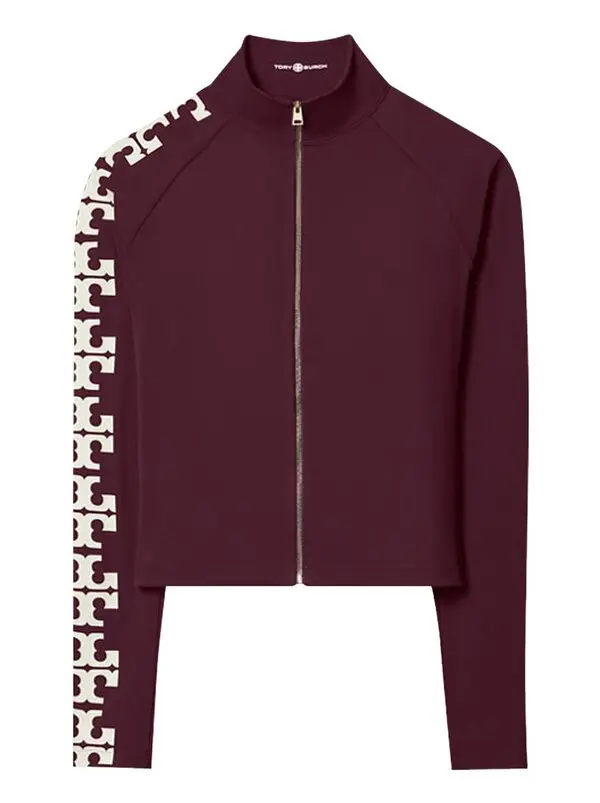 Tory Burch Nylon Logo Zip Top - Winetasting