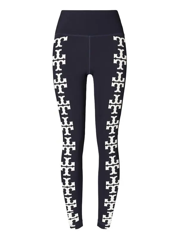 Tory Burch Compression Logo 7/8 Legging - Deep Navy