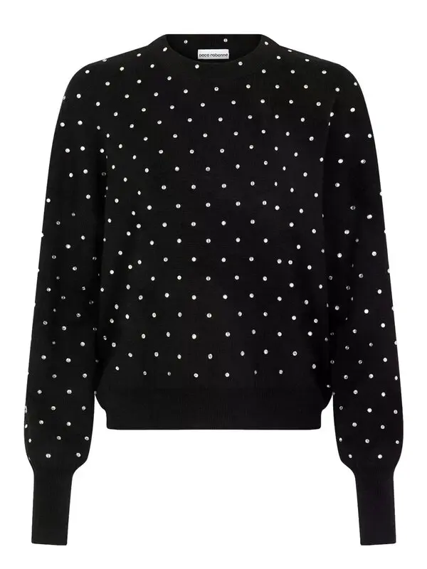 Rabanne Crystal-embellished Wool Jumper - Black
