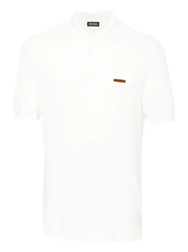Zegna Piqué Cotton Polo Shirt - White
