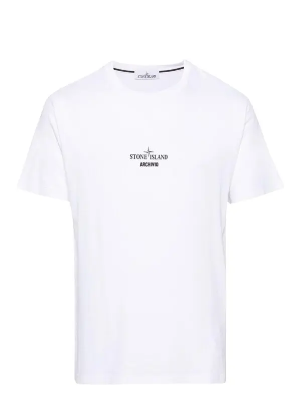 Stone Island Logo-print Cotton T-shirt - White