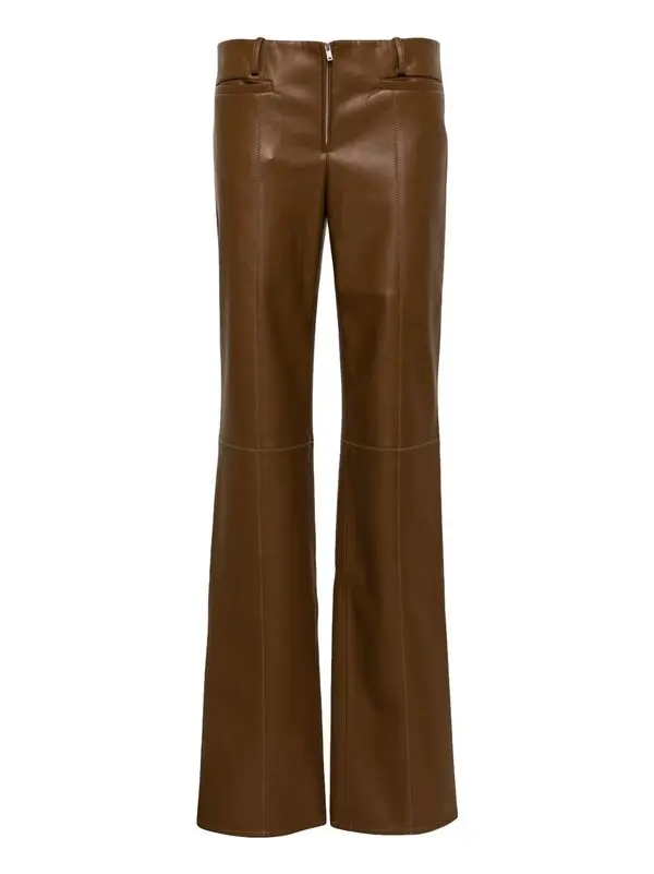 AYA MUSE Cida Faux-leather Trousers - Brown