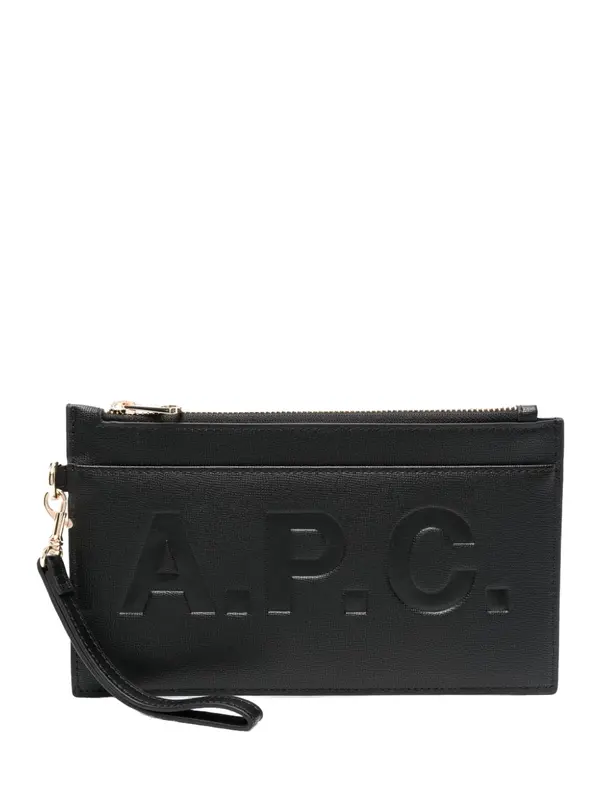 A.p.c. Logo Debossed Wristlet - Black