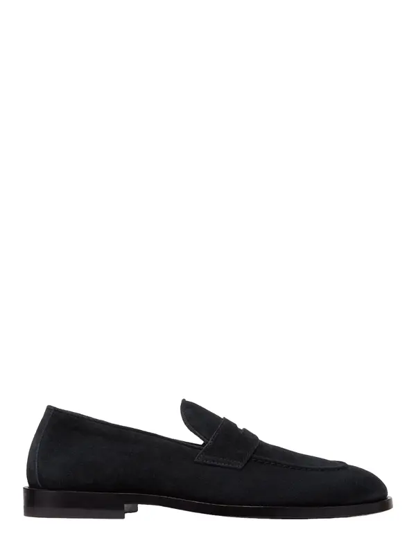 Brunello Cucinelli Suede Penny Loafers - Black
