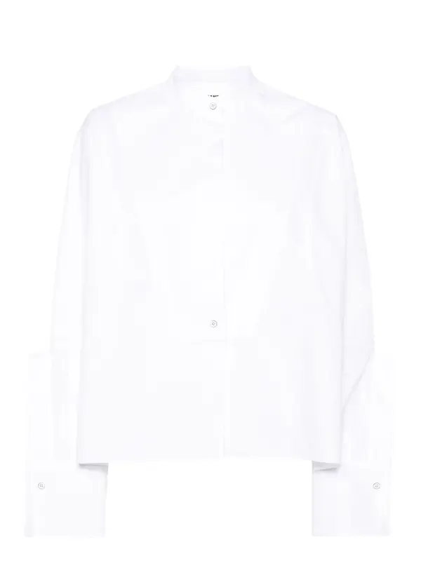 JIL SANDER Cropped Cotton Poplin Shirt - White