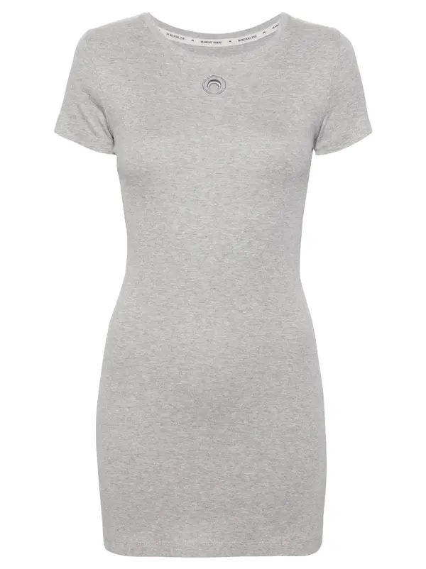 MARINE SERRE Organic-cotton T-shirt Dress - Grey