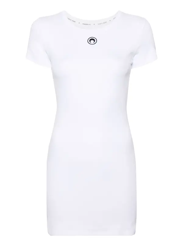 MARINE SERRE Organic-cotton T-shirt Dress - White