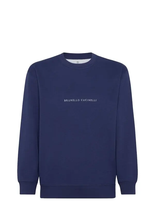 Brunello Cucinelli Logo-embroidered Sweatshirt - Blue