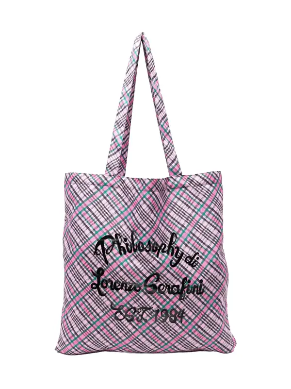 Philosophy Di Lorenzo Serafini Logo-print Check Tote - Pink