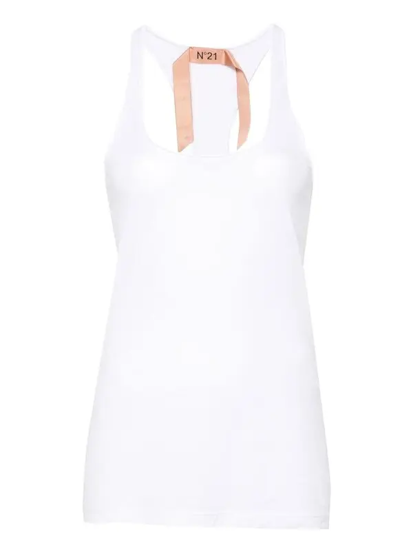 N°21 Logo Appliqué Tank Top - White