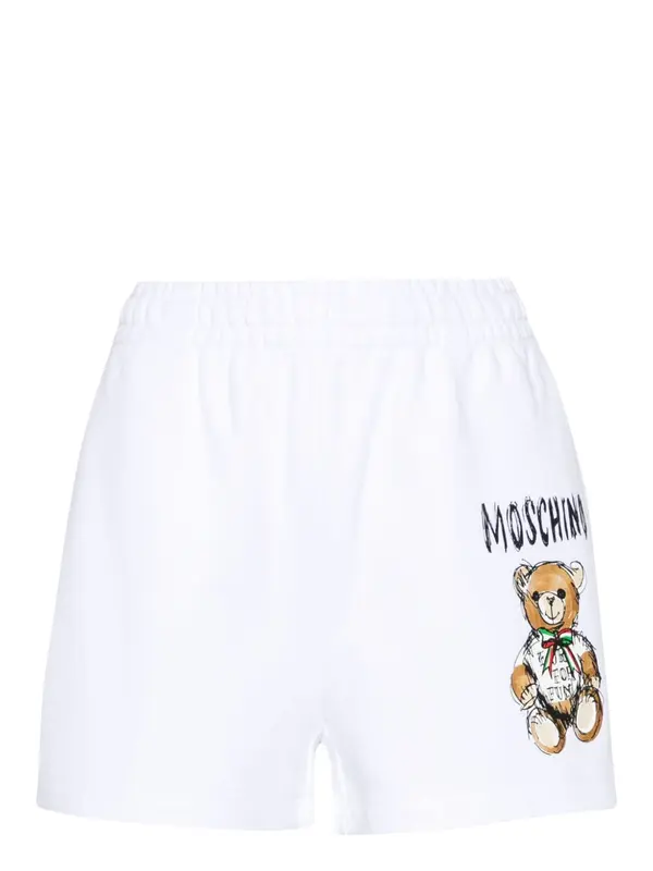 Moschino Teddy Bear-print Mini Shorts - White