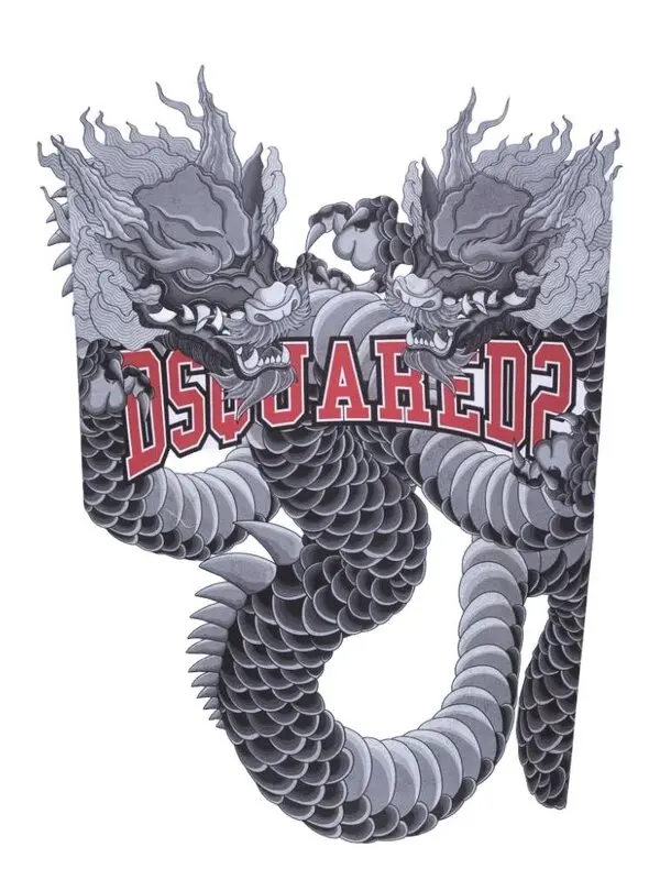 Dsquared2 Dragon-print Cotton T-shirt - White