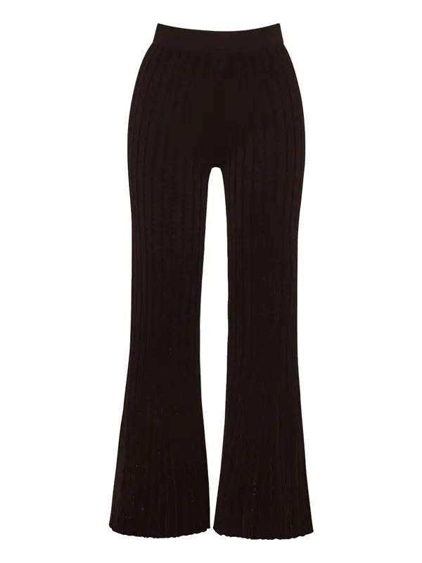 Adam Lippes Pointelle Knit Trousers - Black
