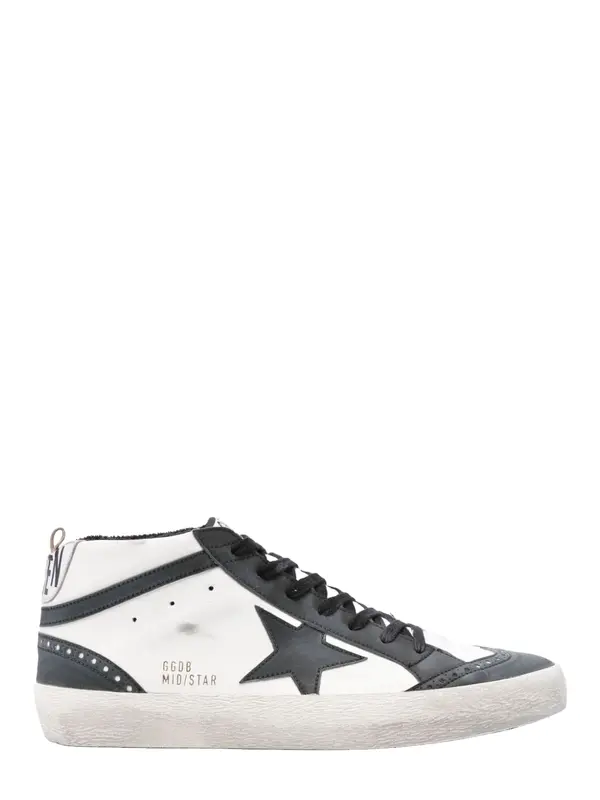Golden Goose Mid Star Leather Sneakers - Grey