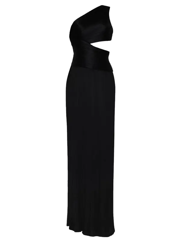 Adam Lippes Delphos Pleated Charmeuse Gown - Black