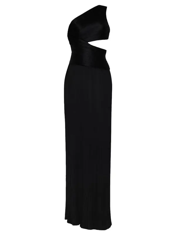 Adam Lippes Delphos Pleated Charmeuse Gown - Black