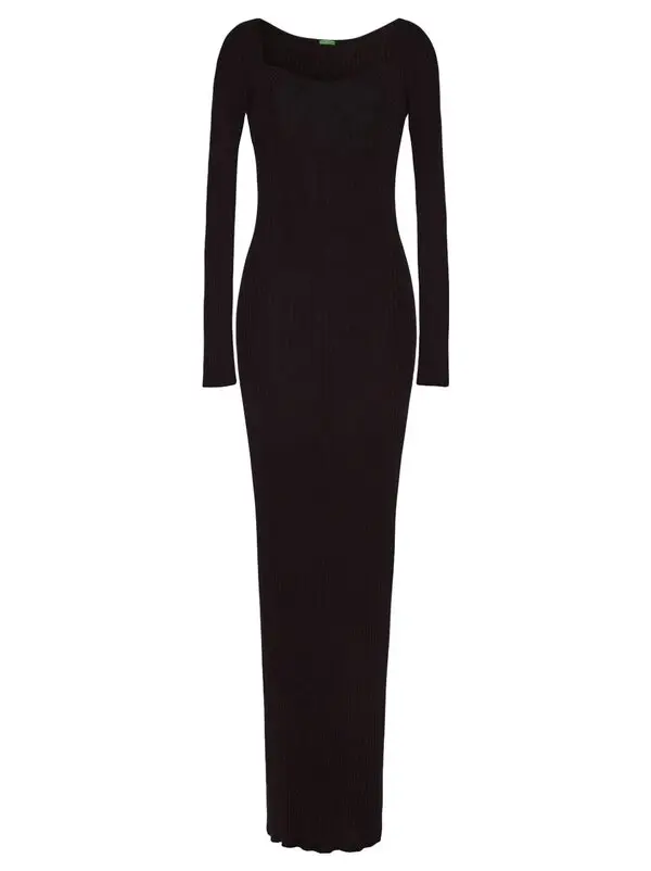 Adam Lippes Florentine Ribbed-knit Maxi Dress - Black