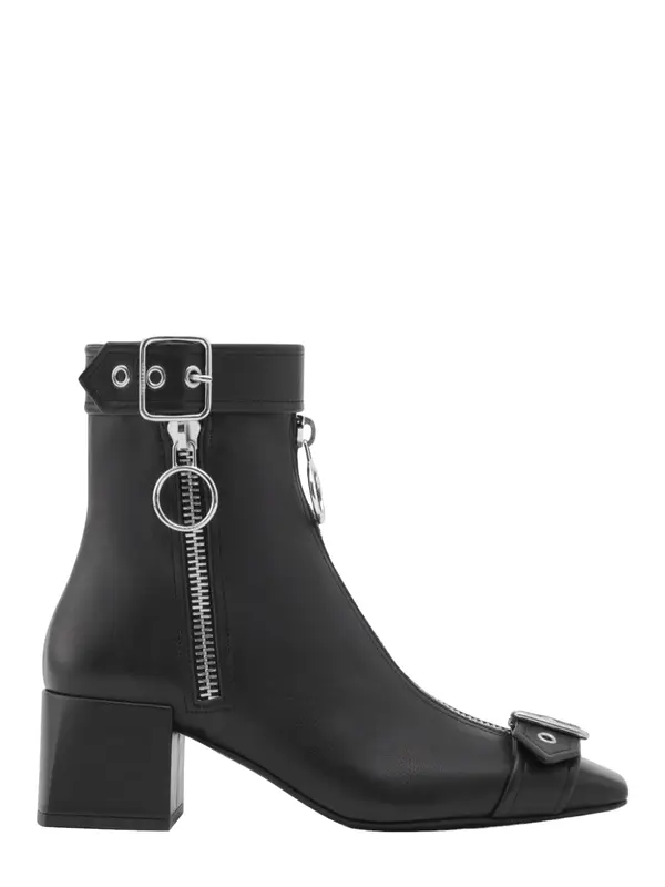 COURREGES Gogo Leather Ankle Boots - Black