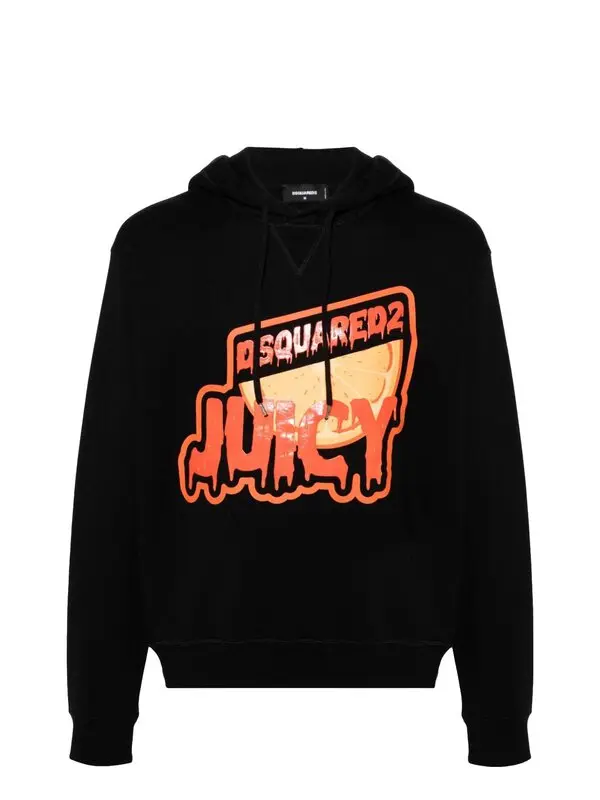 Dsquared2 Logo-print Cotton Hoodie - Black
