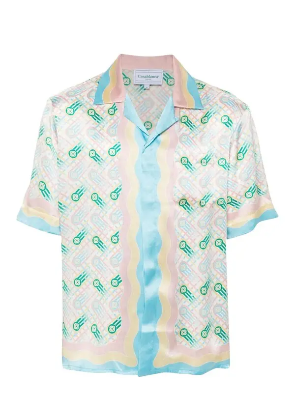 Casablanca Ping Pong Silk Shirt - Blue
