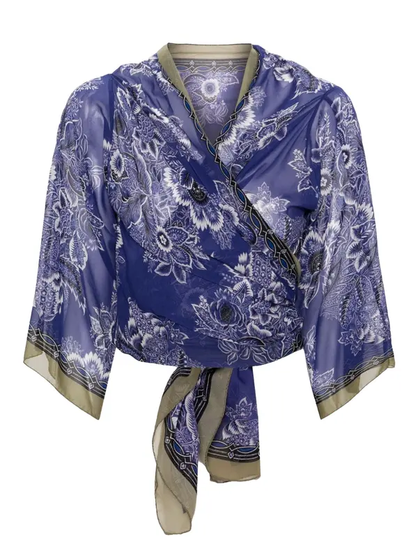Etro Floral-print Blouse - Blue