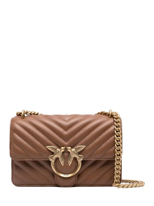 Pinko Mini Love One Shoulder Bag - Brown