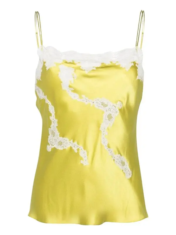 Carine Gilson Lace-detail Camisole - Yellow