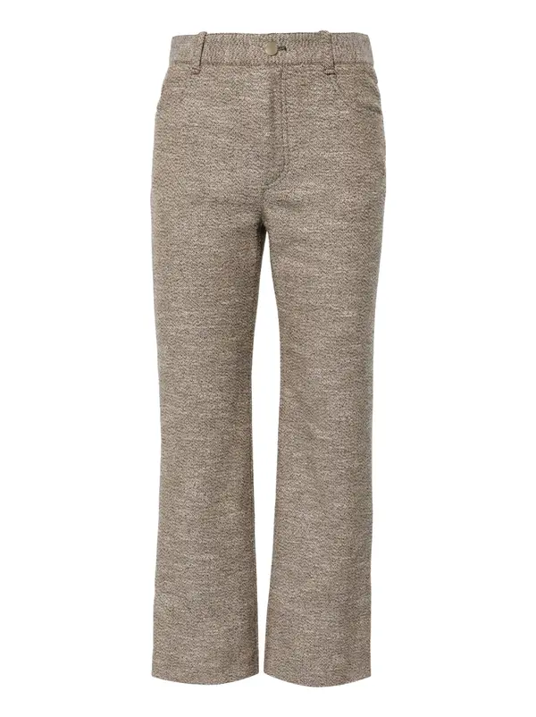 Chloé Flared Tweed Cropped Trousers - Yellow