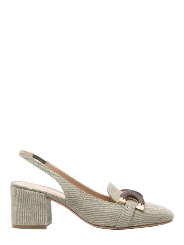 Roberto Festa Ibiza Denim Slingback Pumps - Green