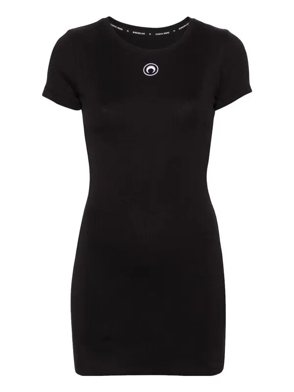 MARINE SERRE Organic Cotton T-shirt Dress - Black