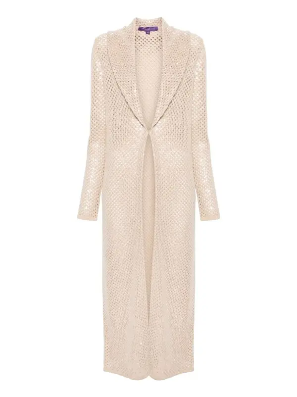 Ralph Lauren Sequinned Cashmere Cardigan-coat - Neutrals