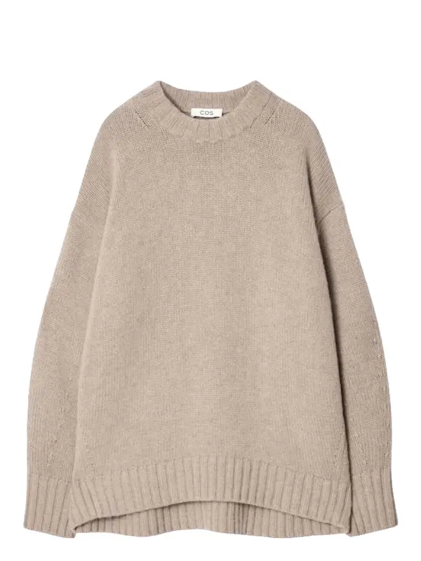 Cos Chunky Pure Cashmere Crew-neck Sweater - Beige