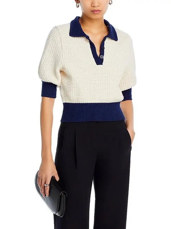 Staud Altea Sweater - Ivory/navy